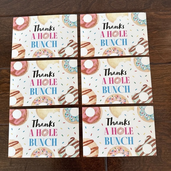 Office | 5 Pack Large 4x6 Donut Thank You Cards | Poshmark